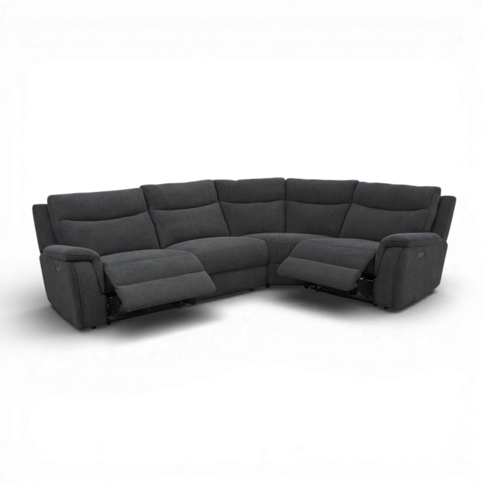 Maverick Black Corner Recliner Sofa | Fabric Recliner | Sofabase